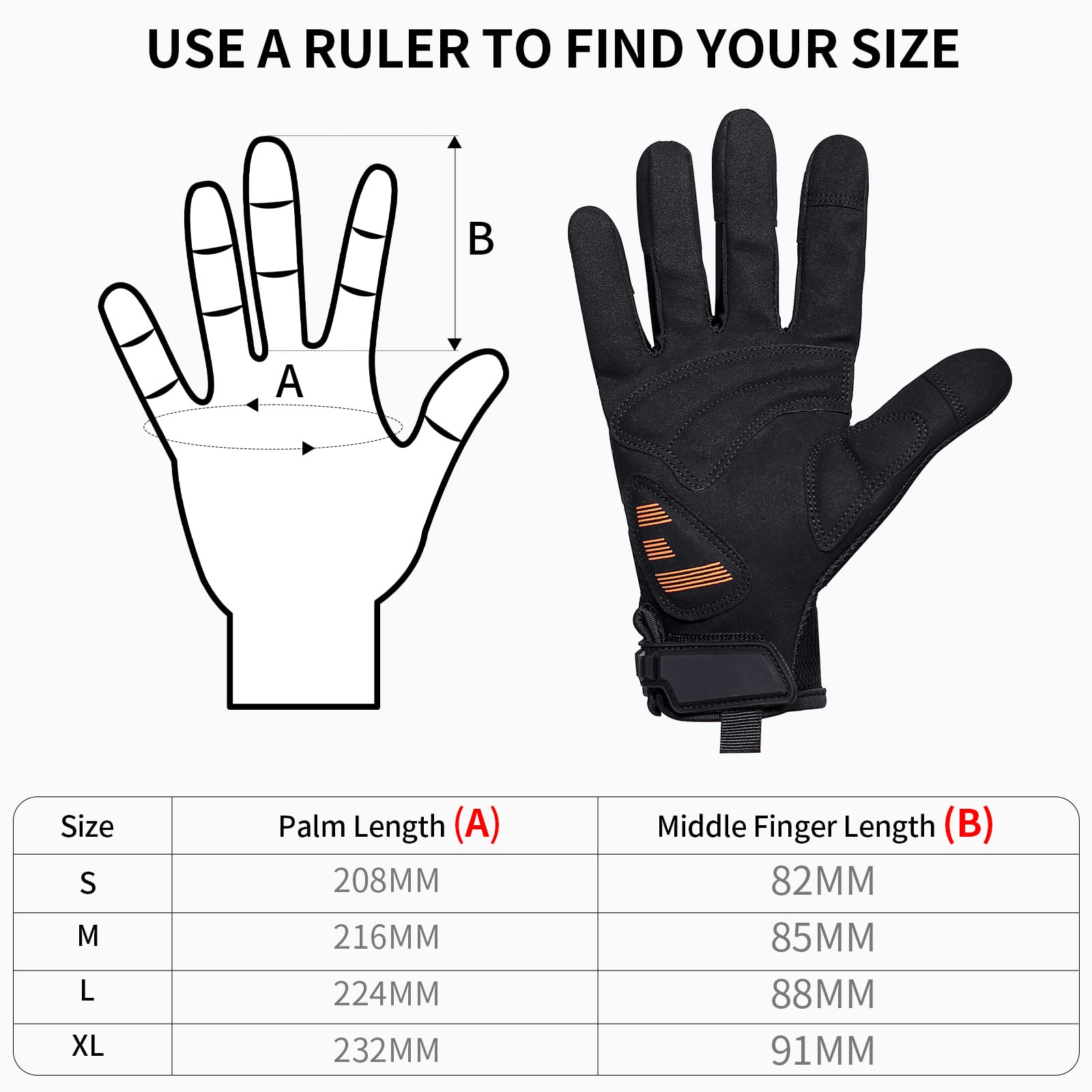 FEAR GEAR Mechanix Gloves For Men,Durable Touchscreen Safety Work Gloves Men,Flexible Grip For Gardener,Yard Chores,Orchard