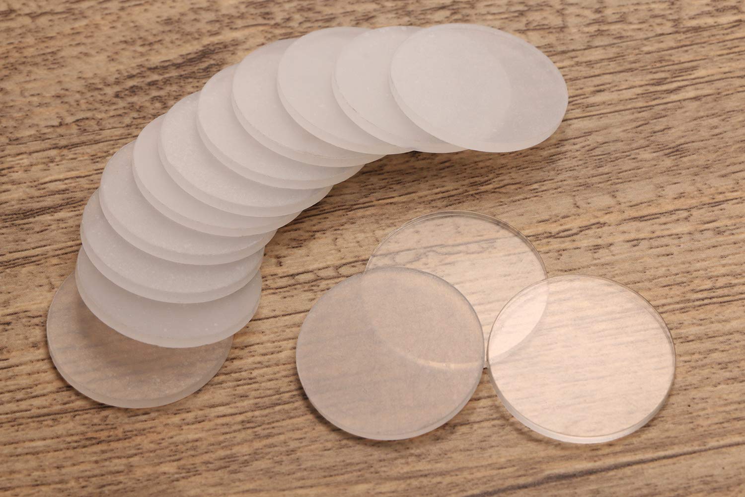 Tupalizy 1 Inch Clear Circular Acrylic Game Accessories Miniature Bases Flat Discs Counter Markers for Miniature Stands, Tabletop Decor, , Terrain Building and Cake Decoration, 1.5mm Thick, 25 Pack