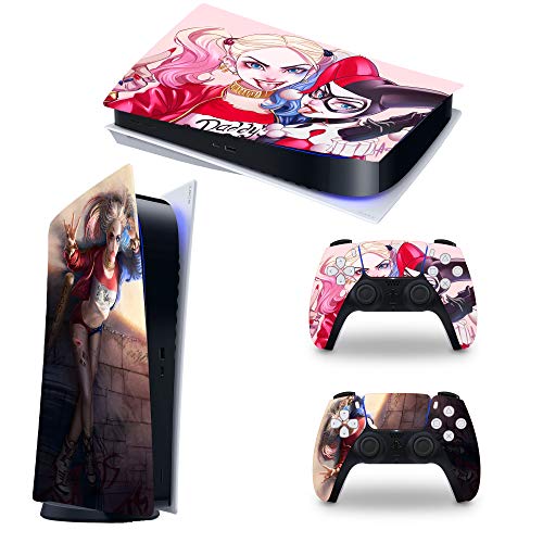 Crazy Girl PS5 Standard Edition Console and Controller 5 Controller Skin Set - PlayStation 5 Vinyl