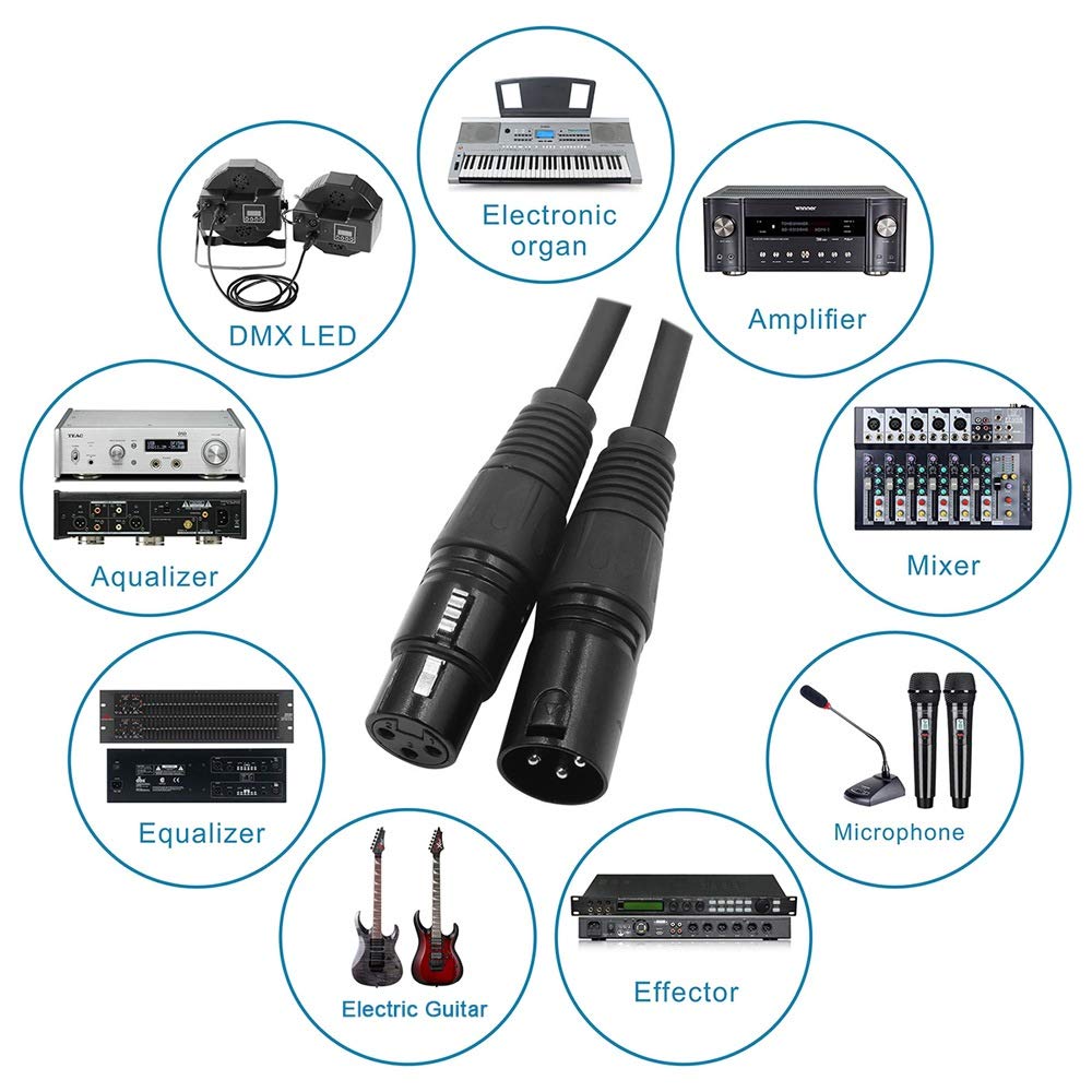 traderplus 2 Pack 6 ft XLR Male to Female Microphone Cable