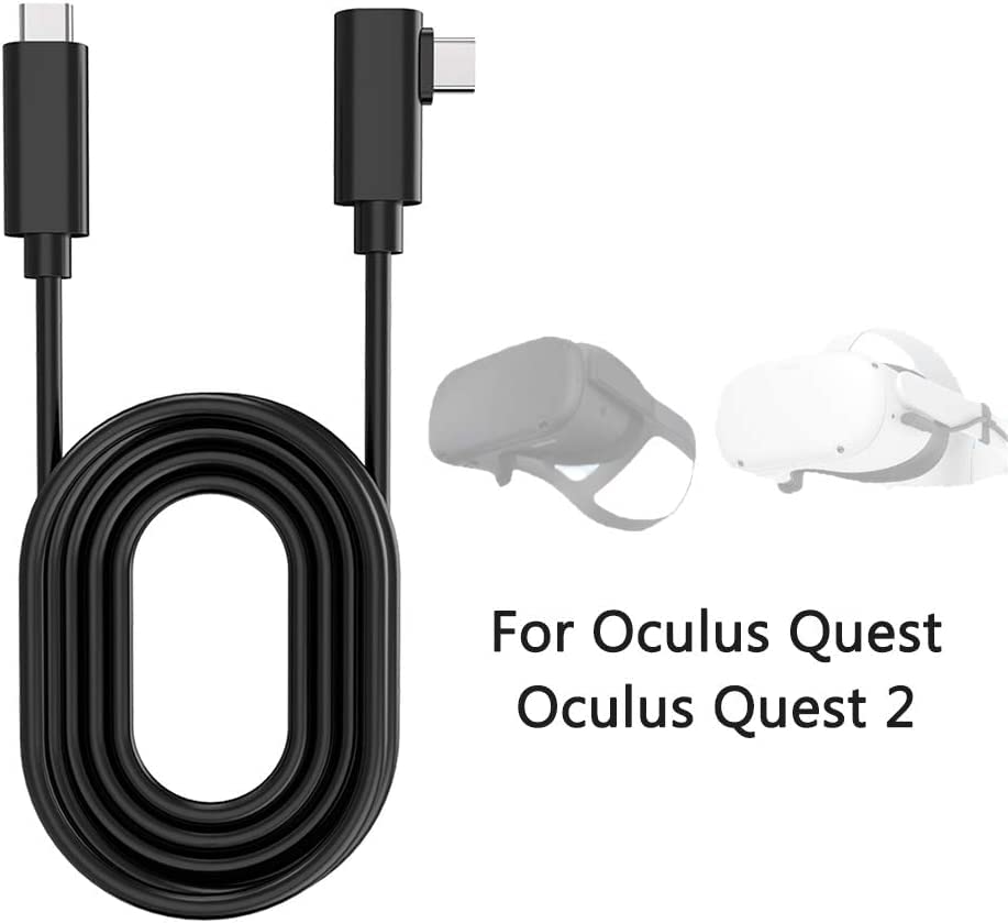 Tyralel Virtual Reality Headset Link Cable for Oculus Quest 2 and Quest 3, 5Gbps High-Speed Data Transmission and Fast Charging-16FT (5M)