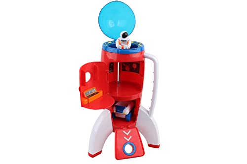 Spaceship Rocket Toy Playset with 2 Astronauts and Rover Vehicle - Lights and Sound, Carrying Handle Play and Explore Space- Space Adventure Series by Daron