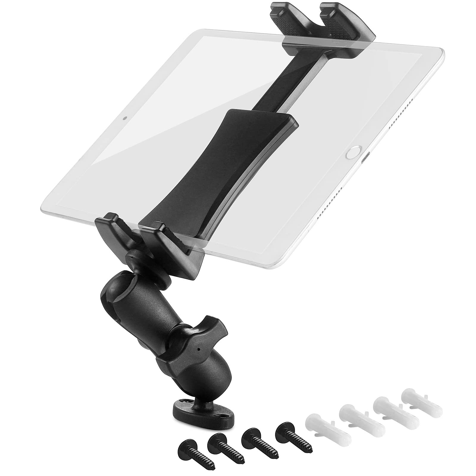 Heavy Duty Drill Base Tablet Holder Car Mount Dashboard, for iPad/iPad Mini Samsung Galaxy All 7" - 12.9" Tablets ,for Wall/Cars/Great for Wall or Truck/Commercial Vehicles Dash