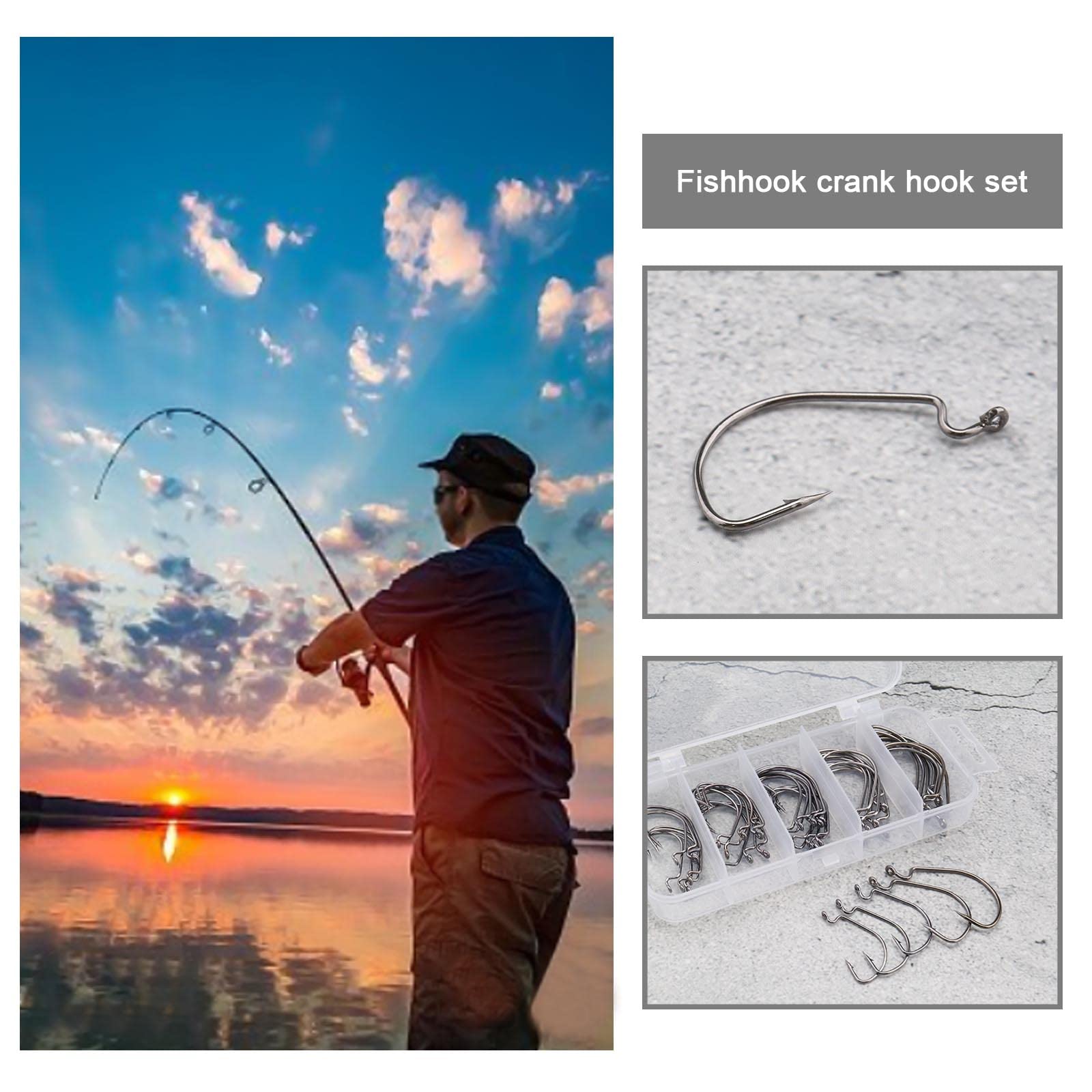 Create idea 50PCS Barbed Fishing Hooks Up-Turned Octopus Hooks Baitholder Hooks Fishing Tackle Hooks for Freshwater Saltwater 5 Sizes 2# 1# 1/0# 2/0# 3/0# 10PCS Each Size