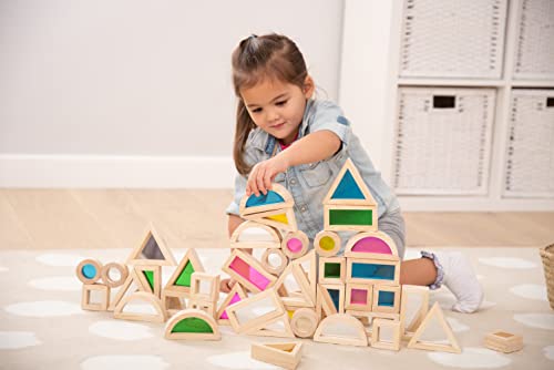 TickiT Rainbow Blocks - Set of 24 - Sensory Blocks for Toddlers Aged 12M+ - Colorful Montessori Stacking Shapes - First Building Blocks