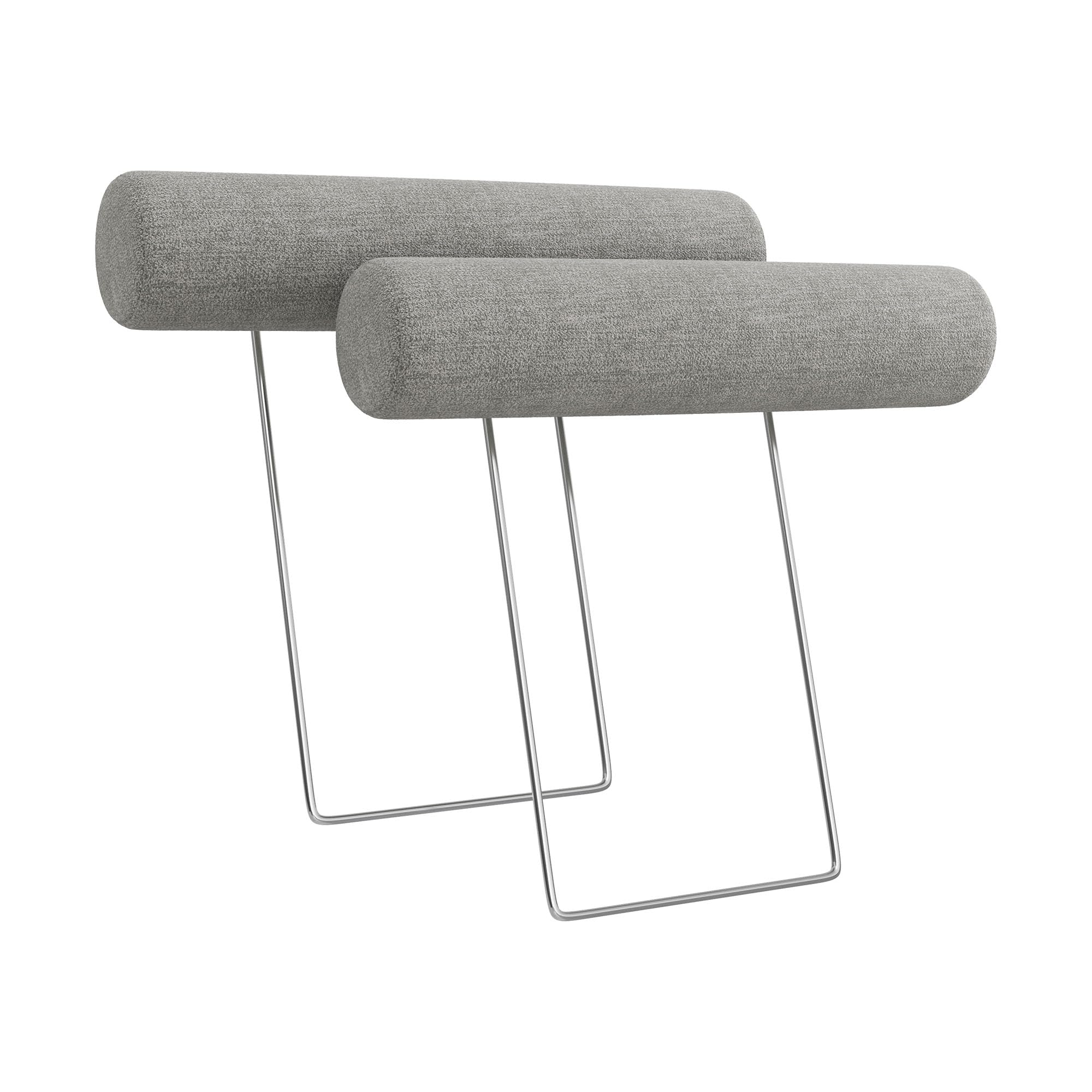 HONBAY 2 Pieces Headrest Module for Modular Sectional Sofa, High Back Modular Sectional Couch Headrest with Metal Frame, Grey