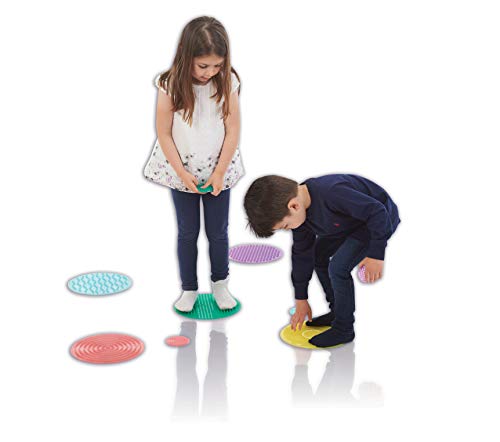 TickiT Silishapes Sensory Circles - Tactile Pads for Calming Sensory Play - Set of 10 - Assists Autistic Toddlers & Children