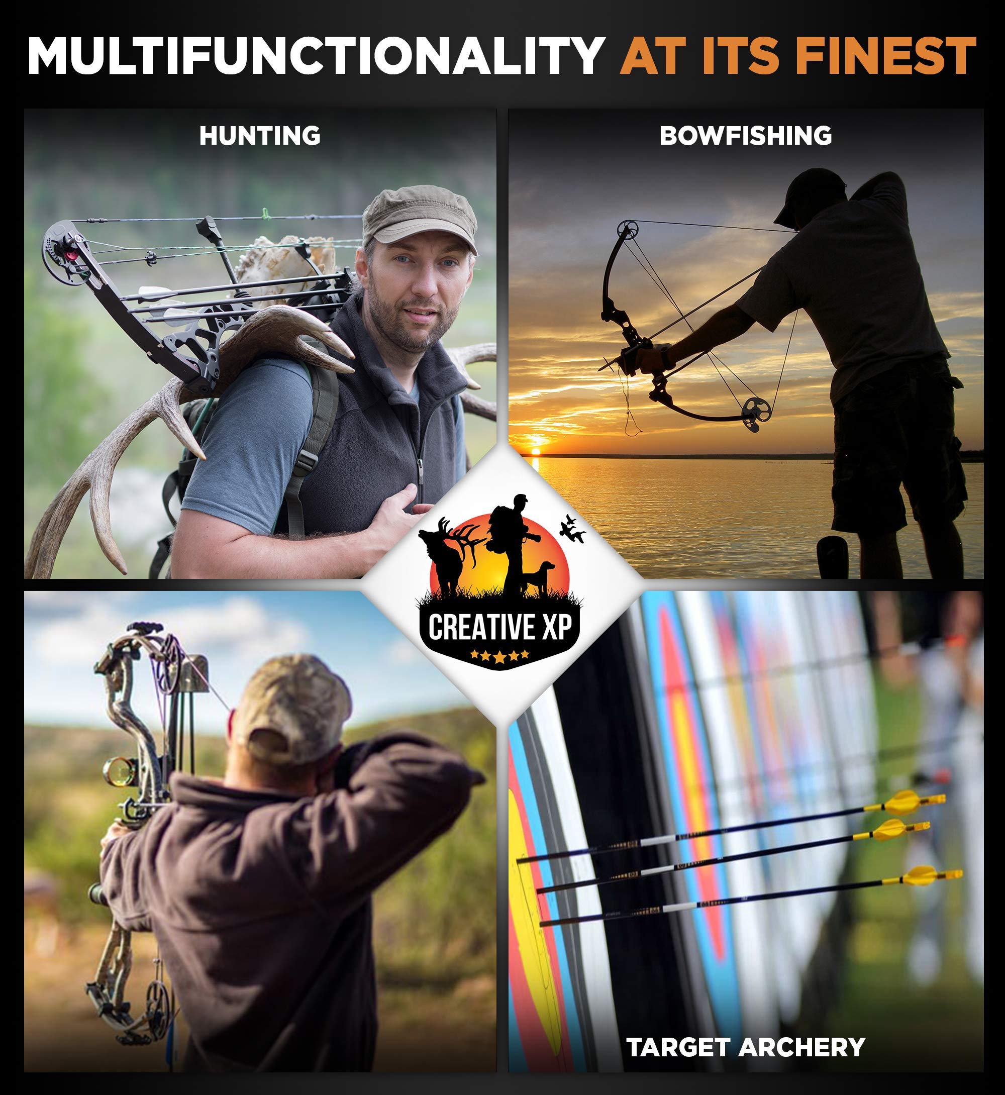 CREATIVE XP LTE 4G Cellular Trail Cameras + Compound Bow and Arrow for Adults and Teens - Outdoor WiFi Full HD Wild Game Camera with Night Vision for Deer Hunting, Security - Wireless Waterproof