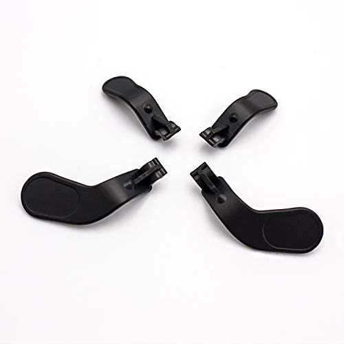 EASEGMER 4 pcs Metal Stainless Steel Paddles Hair Trigger Locks Replacement Parts Video Games Accessories Kits for Xbox One Elite, Elite Series 2 Controller (Black)