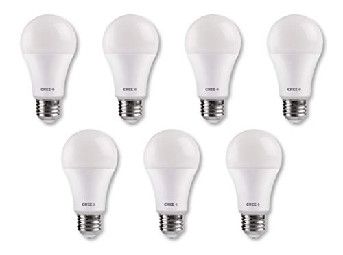 Cree Lighting, TA19-16027MDFH25-12DE26-1-11007S-T, A19 100W Equivalent LED Bulb, 1600 lumens, Dimmable, Soft White 2700K, 25,000 hour rated life, 90+ CRI | 7-Pack