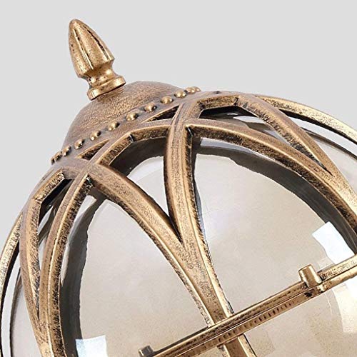 ZZYJYALG European Spherical Creative Column Headlight Outdoor Waterproof Sunscreen E27 Pillar Lamp Villa Courtyard Garden Column Lamp Home Patio Light Post Light