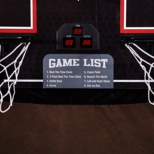 TRIUMPH SPORTS USA Play Maker Double Shootout Basketball Game Includes 4 Game-Ready Basketballs and Air Pump and Needle, Black