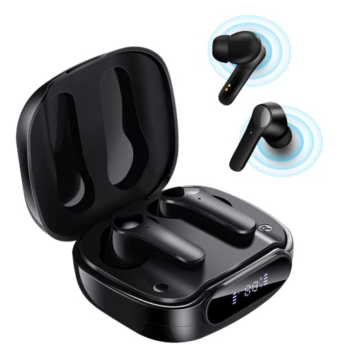 IHAO Luxury Sport Earbuds Headphone with HD Mic TWS in-Ear Headset Deep Bass HiFi Sound Multi Ture Active Noise Cancelling Mode Ergonomic Fit Painless Firm Wear Earphone