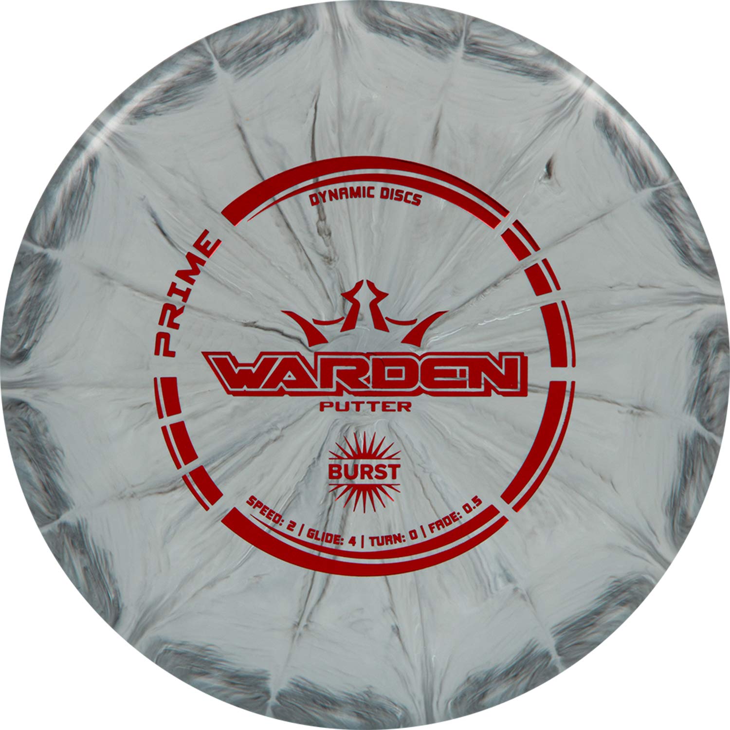 Dynamic Discs Prime Burst Warden Disc Golf Putter | 170g Plus | Smooth Release and Neutral Flight | Beadless Frisbee Golf Putter | Stamp Color Will Vary (Gray)