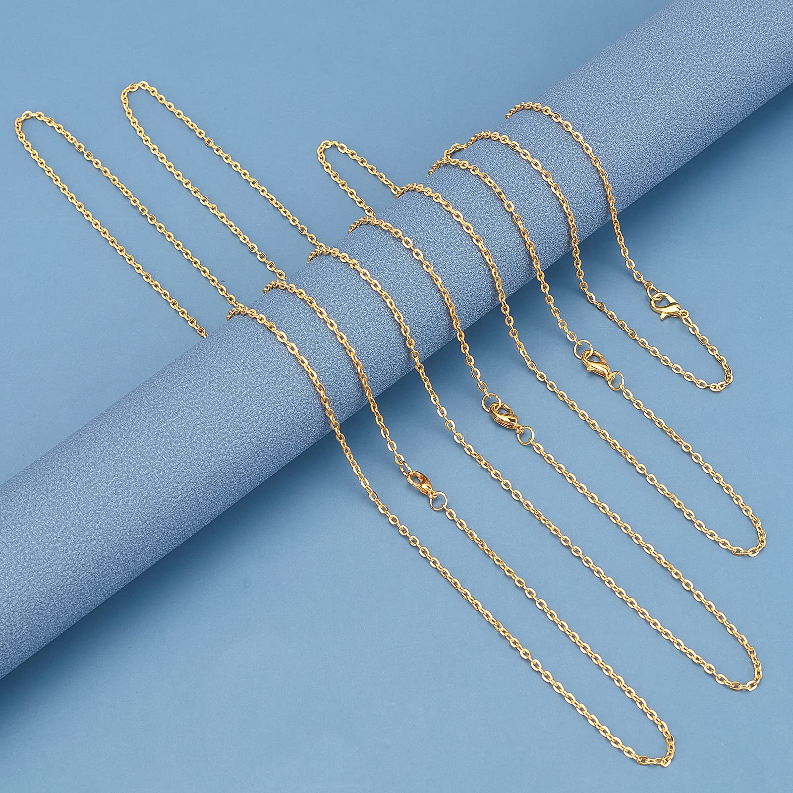 Pandahall 32 ft Necklace Chains Golden Iron Cross Chains Link Cable O-Shaped Chain for Necklace Jewelry Accessories DIY Making-3x2.2x0.6mm