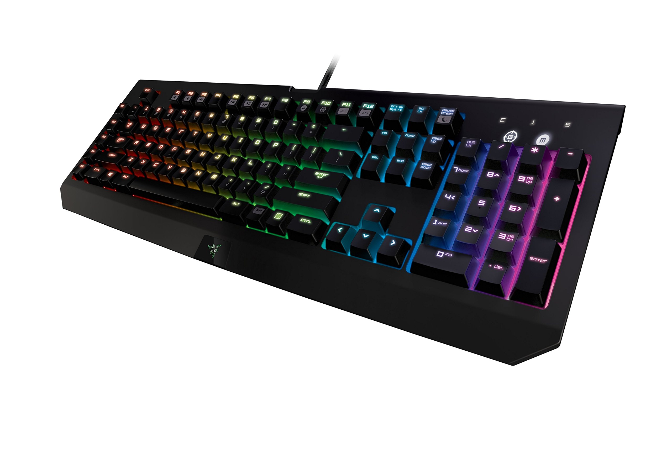 Razer BlackWidow Chroma: Clicky RGB Mechanical Gaming Keyboard - 5 Macro Keys Green Mechanical Switches (Tactile and Clicky)