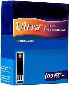 Generic Strips Only for Ultra Glucometer 100 Count, Blue