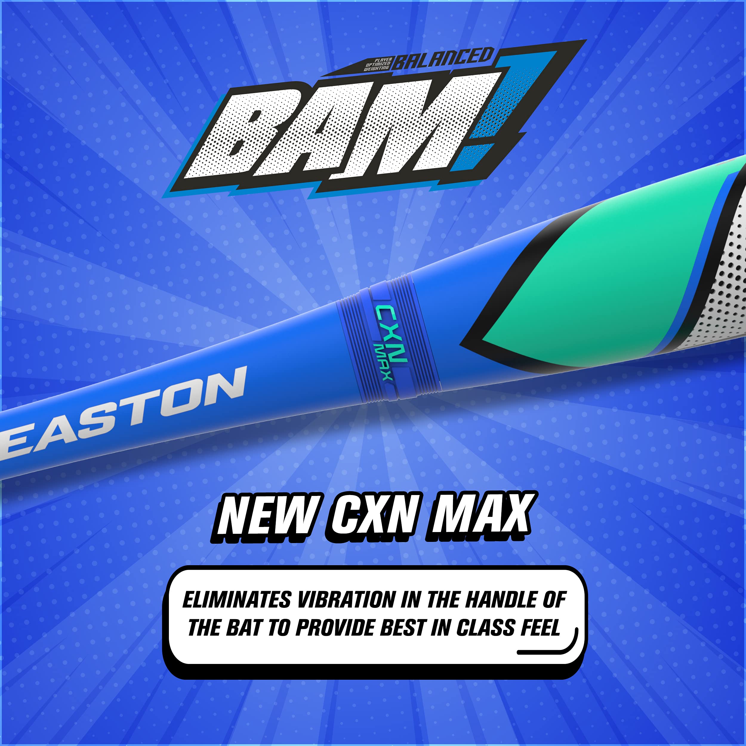 Easton BAM Slowpitch Softball Bat, Balanced, 13.5 in Barrel, USSSA, ISA & NSA, 34in x 26oz