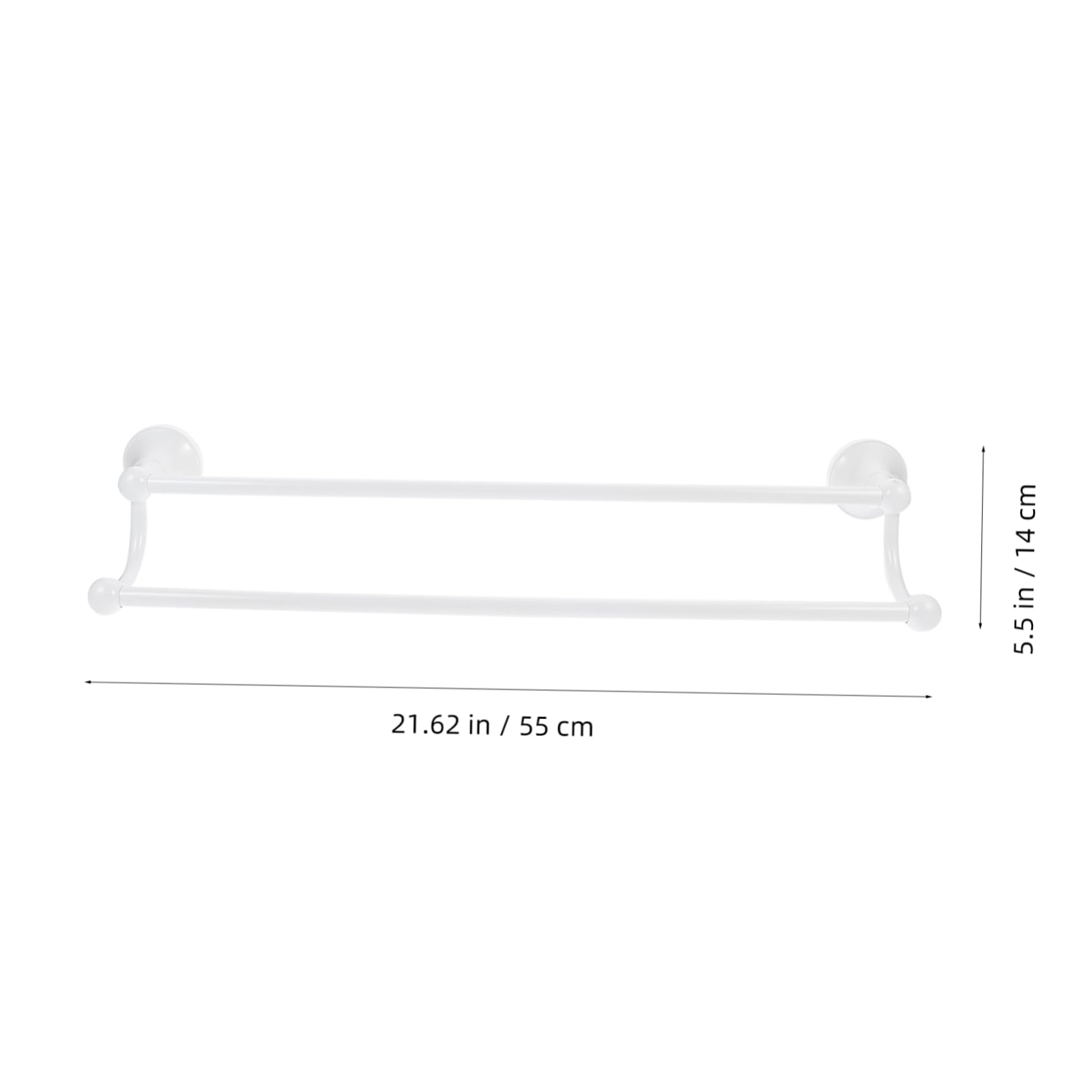 IMIKEYA 1 Pc Double Bar Towel Rack White to Rotate Hanging Rod Brass Household