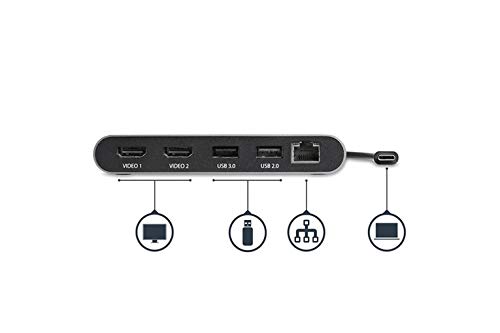 StarTech.com Dual 4K Monitor Mini Thunderbolt 3 Dock with HDMI - Mac & Windows Docking Station - Discontinued, Limited Stock, & Replaced by TB3DKM2HDL (TB3DKM2HD)