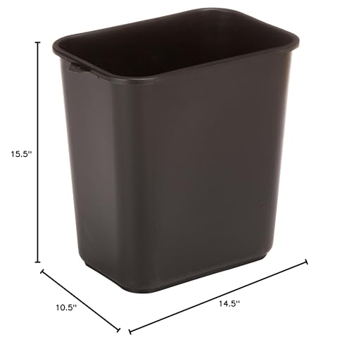 Impact 7702-5 Pinch'm Plastic Rectangular Soft-Sided Wastebasket, 28 qt Capacity, 14-1/2" Length x 10-1/2" Width x 15-1/2" Height, Black (Case of 12)