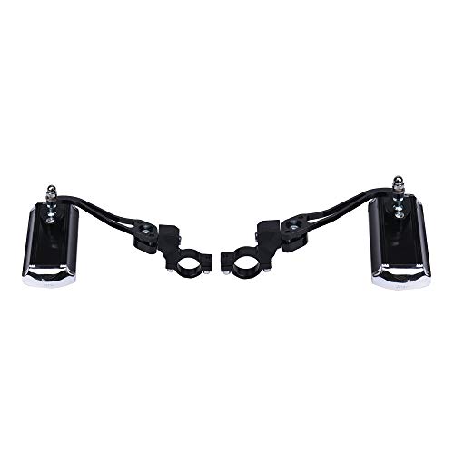 Toxz Pair Aluminum Bike Mirror Mountain Bicycle Rearview Mirrors with Bases,Handlebar End Rear Back View Mirrors,360° Rotate,Large Lens