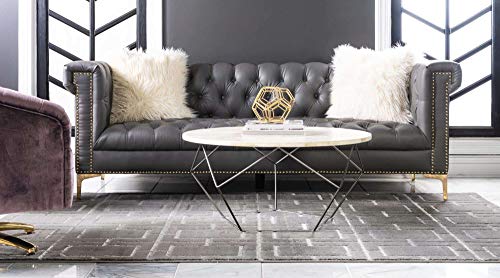 Unique Loom Marilyn Monroe Glam Collection Area Rug - Deco (6' 1' x 9' Rectangle, Gray Silver/ Silver)