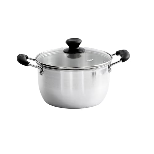 Imusa Aluminum USA Pot with Glass Lid and Bakelite Handle 4-Quart