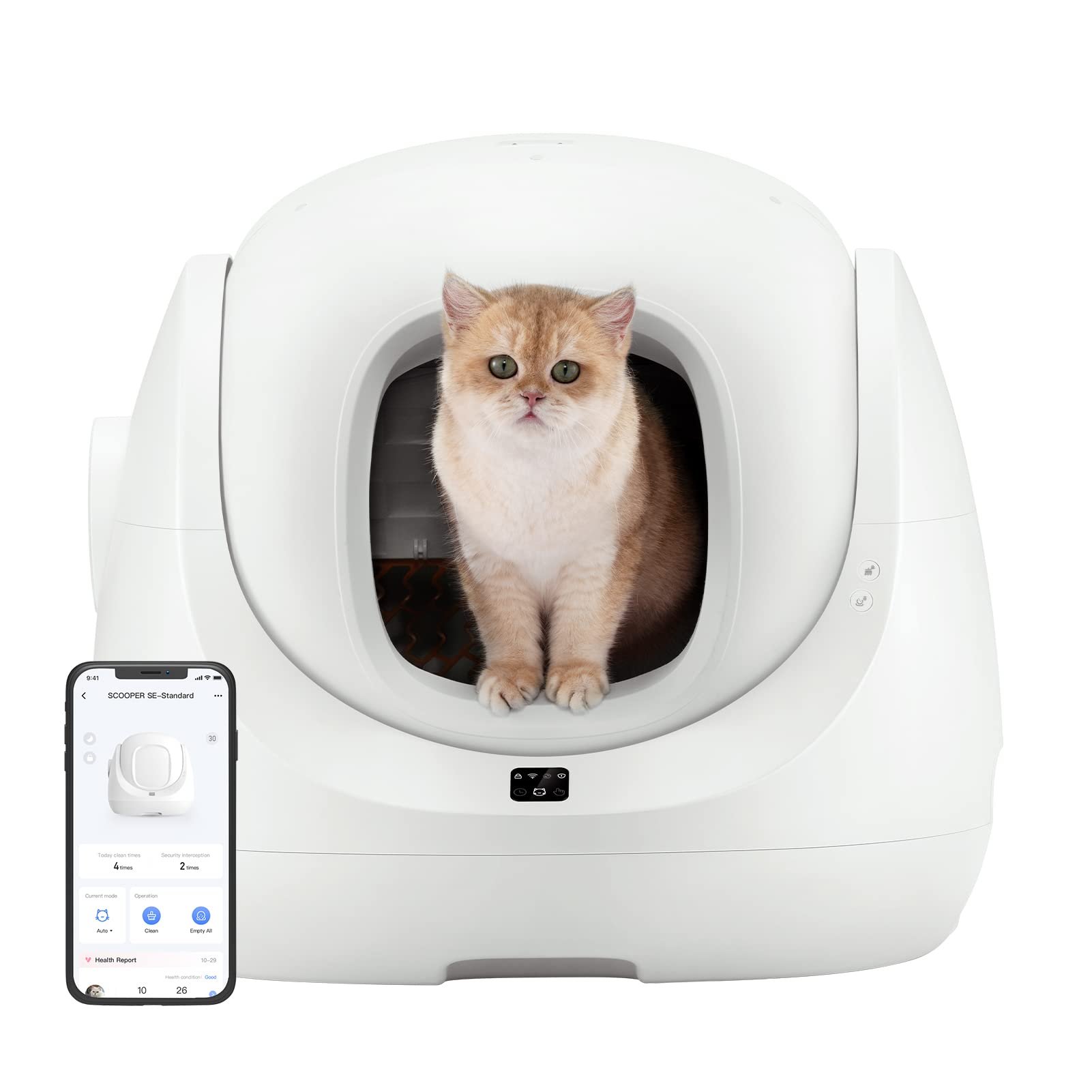 CATLINK Automatic Self-Cleaning Cat Litter Box for Multiple Cats with APP, Odor Control, Health Monitoring, Extra Large, Smart Cat Litter Box (SE)