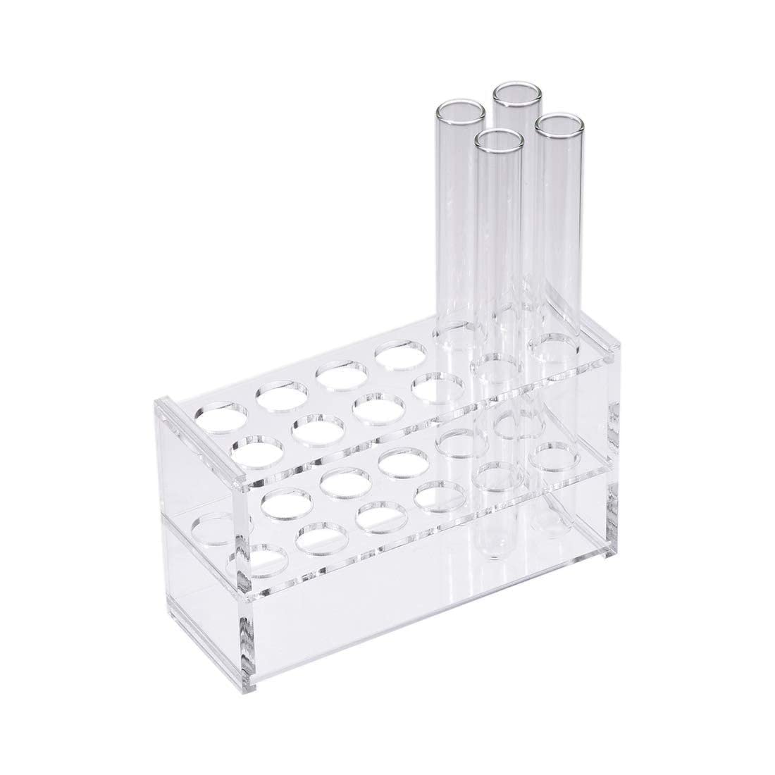 KNMNIU Acrylic Test Tube Holder Rack 12 Sockets for 25ml Centrifuge Tubes Clear (25ml,12 Sockets)