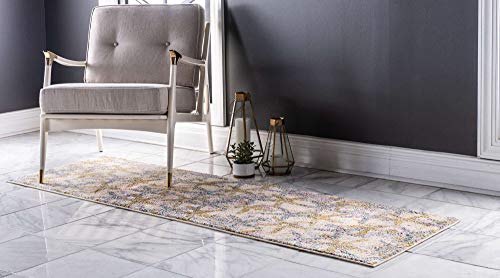 Unique Loom Positano Collection Coastal Modern Light Colors Starfish Beige Runner Rug (3' x 10')