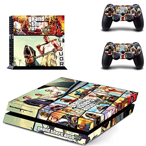 For PS4 PRO - Game Grand GTA Theft And Auto PS4 or PS5 Skin Sticker For PlayStation 4 or 5 Console And Controllers Decal Vinyl DUC-5280