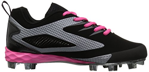 Rawlings Girl's Capture Baseball Shoe, Black/Pink, 3.0 M US Little Kid