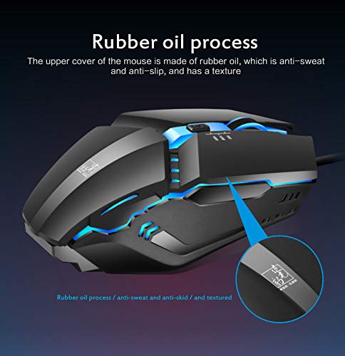 USB Wired Gaming Mouse - 7 Color Lighting,6 buttons,1600DPI - Adjustable Gaming Mouse Mice For Computer