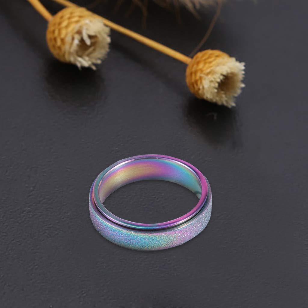 Tronet rings Women's Stainless Steel Spinner Ring Sand Blast Finish Comfort Size 6-13a Good Gift for a Girlfriend, Boyfriend, Family