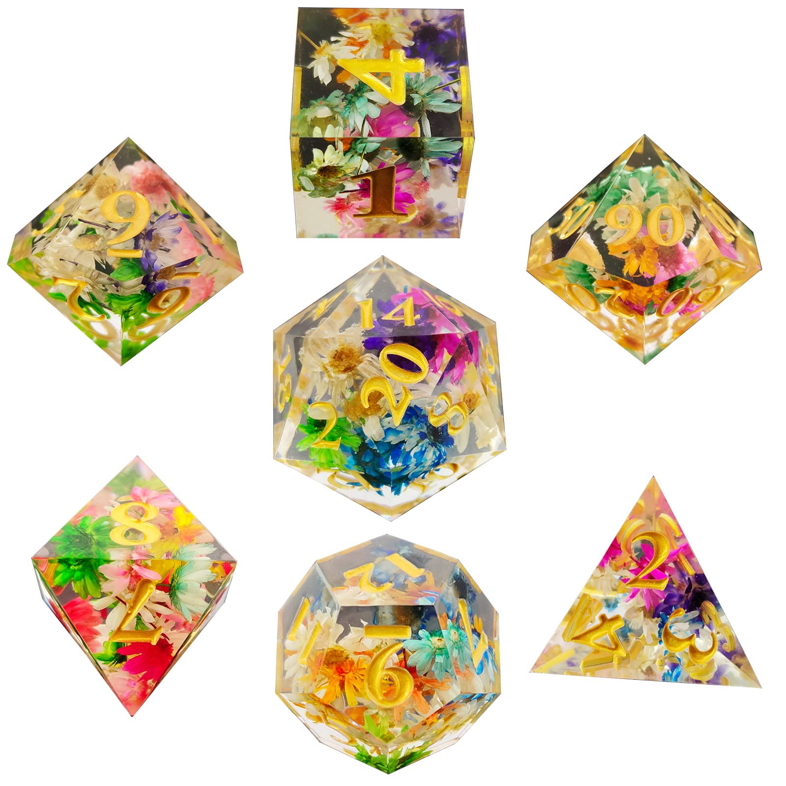 DND Dice Set D&D RPG dice Sets Dungeons and Dragons Polyhedral Resin Dice Bags Sharp Edge Dice Roleplaying Games MTG dice 7 Accessories D4 D6 D8 D10 D12 D20(Suit)