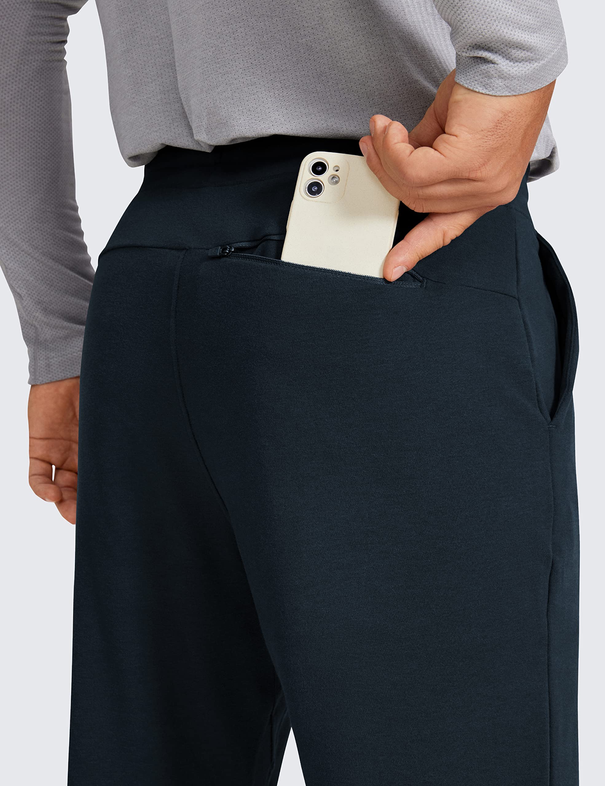 CRZ YOGA Men's Joggers Sweatpants - 29'' Cotton Casual Lounge Workout Athletic Basic Joggers Pants with Pockets True Navy Large