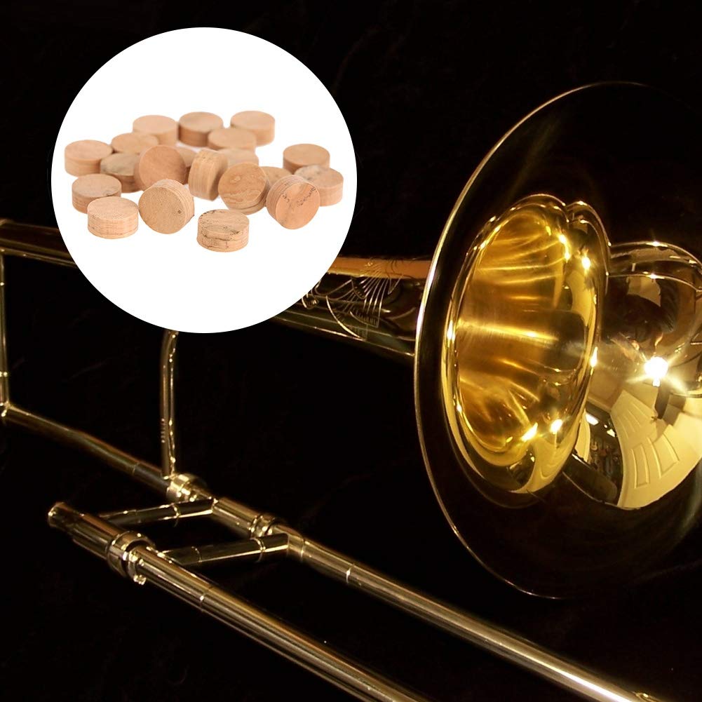 Trumpet Trombone Repairing Cork Pads,20Pcs 9.5mm Trumpet Water Key Spit Value Cork Replacement Accessory Part