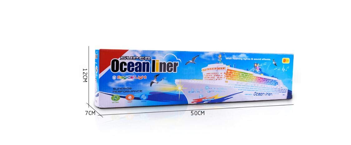 Wenini XAPUNK Colorful Ocean Liner Cruise Ship Boat Electric Flashing LED Light Sound,50x13x5 cm/19.7x5.1x2 in, Cannot Placed in Water, Cannot Float on Water