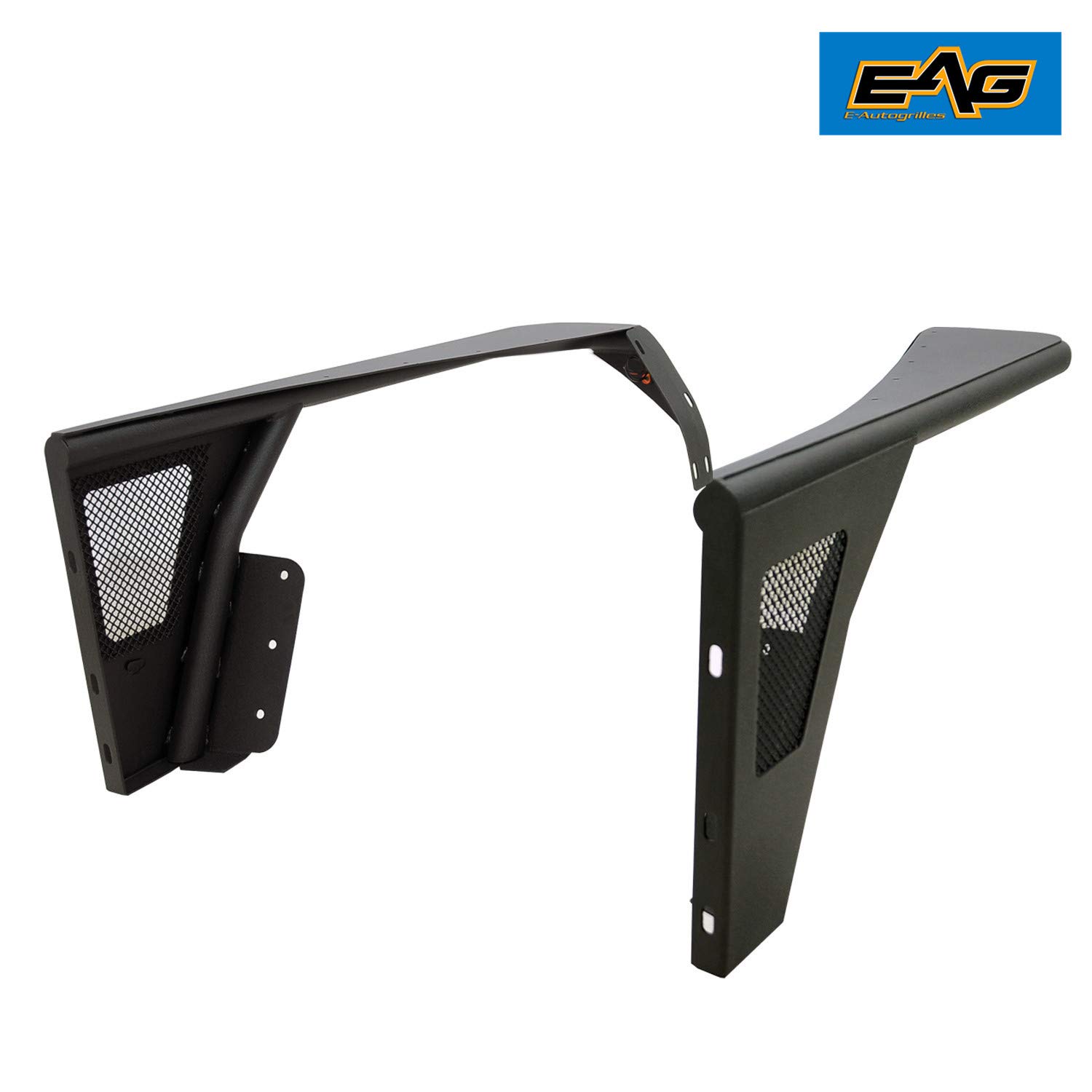 EAG Fender Flare Rocker Guard Off Road Front Armor with LED Eagle Light Fit for 87-95 Wrangler YJ