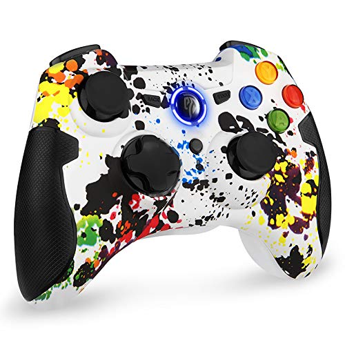 EasySMX 2.4G Wireless Controller for PS3, PC Gamepads with Vibration Fire Button Range up to 10m Support Windows PC, PS3, Android, Vista, TV Box Portable Gaming Joystick Handle (White)