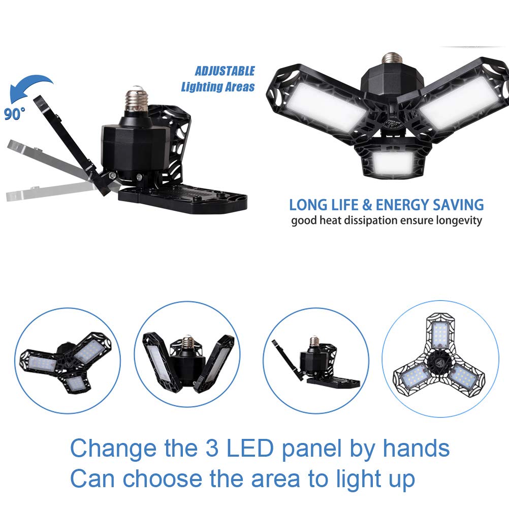 CKEGUO 40W LED Mining Light LED Garage Lights,Multi-Facet Illuminated Waterproof Garage Light High-Brightness,Ceiling Light, Day Light,Shop Lighting Lights for Garage Warehouse Workshop