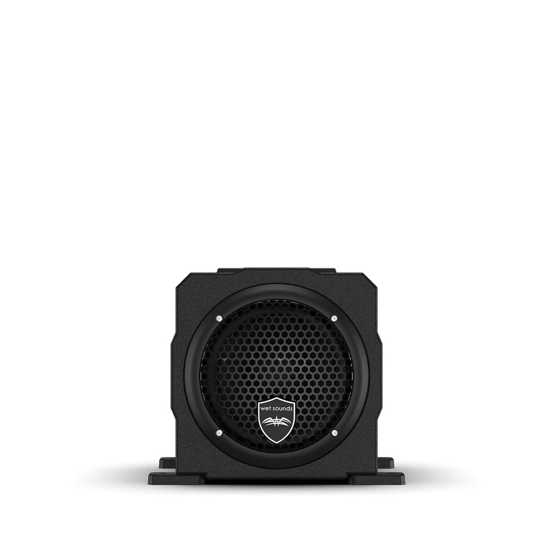 wet sounds | Stealth AS-6 | High Efficiency, 6.5" Active Marine Powered Subwoofer with Built-in 250 Watt Amp | Remote Level Control Included (Black)
