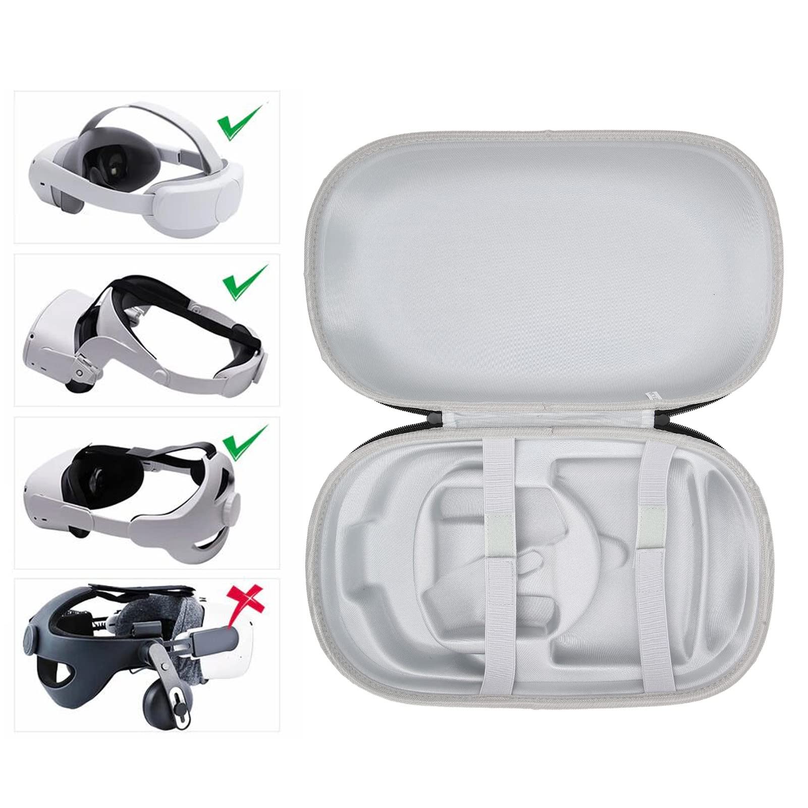 FOTABPYTI VR Gaming Headset Hard Carring Case, Lightweight Protective VR Gaming Headset Case Oxford Cloth Surface Layer for Home Storage
