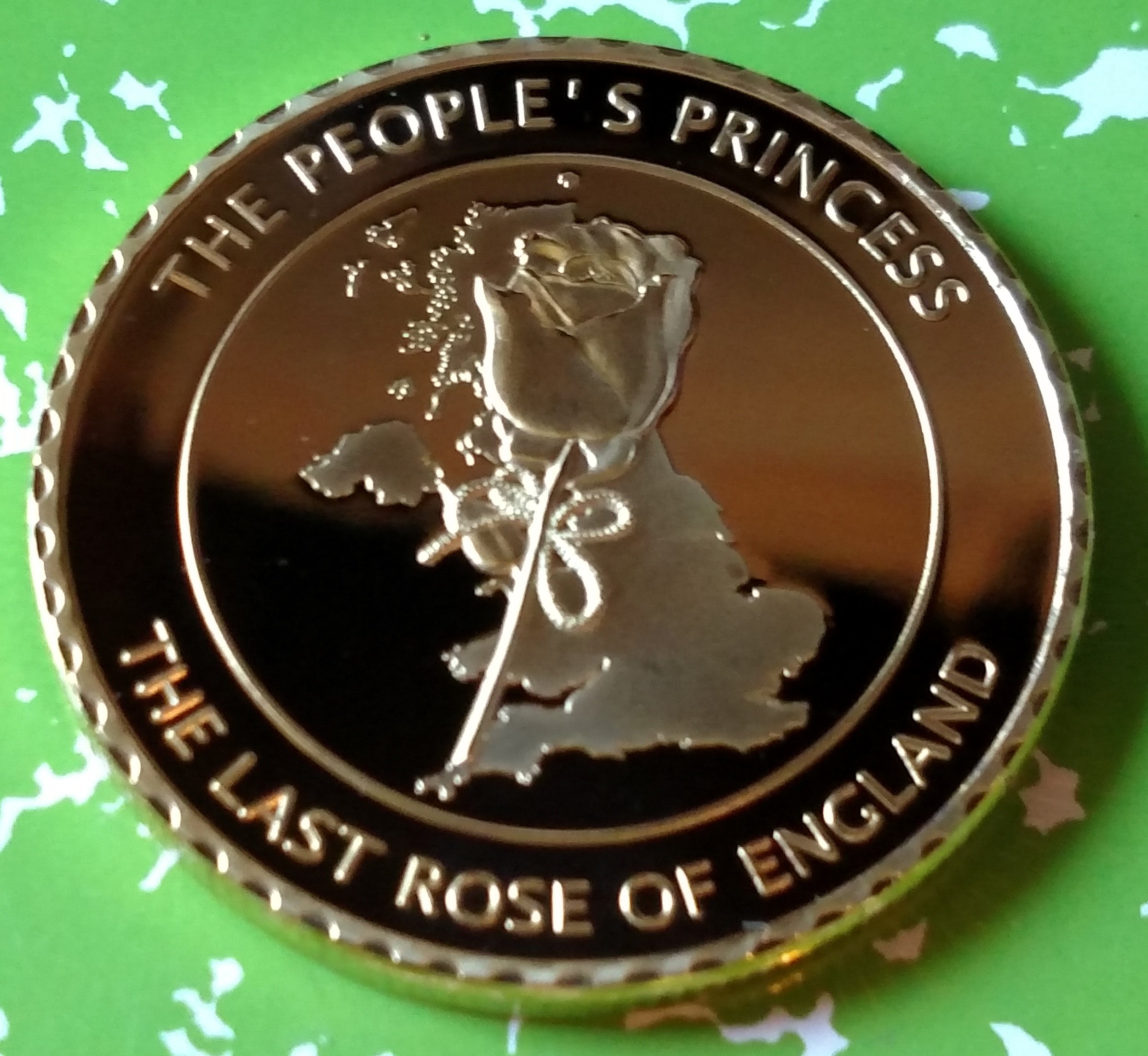 Princess Diana Last Rose of England Gold Plated Challenge Art Coin