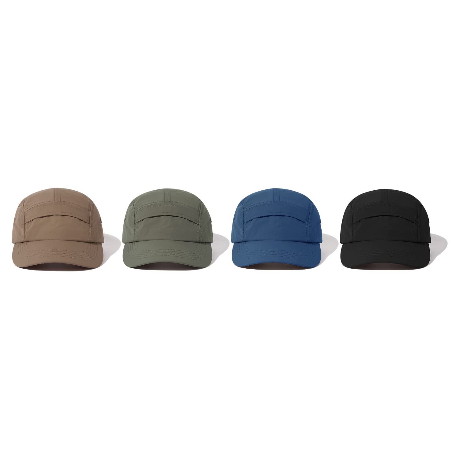 CLAPE Curved Brim 5 Panel Hat UPF50+ Sun Hats Quick Dry Outdoor Sports Run Cap (GD50-Black)