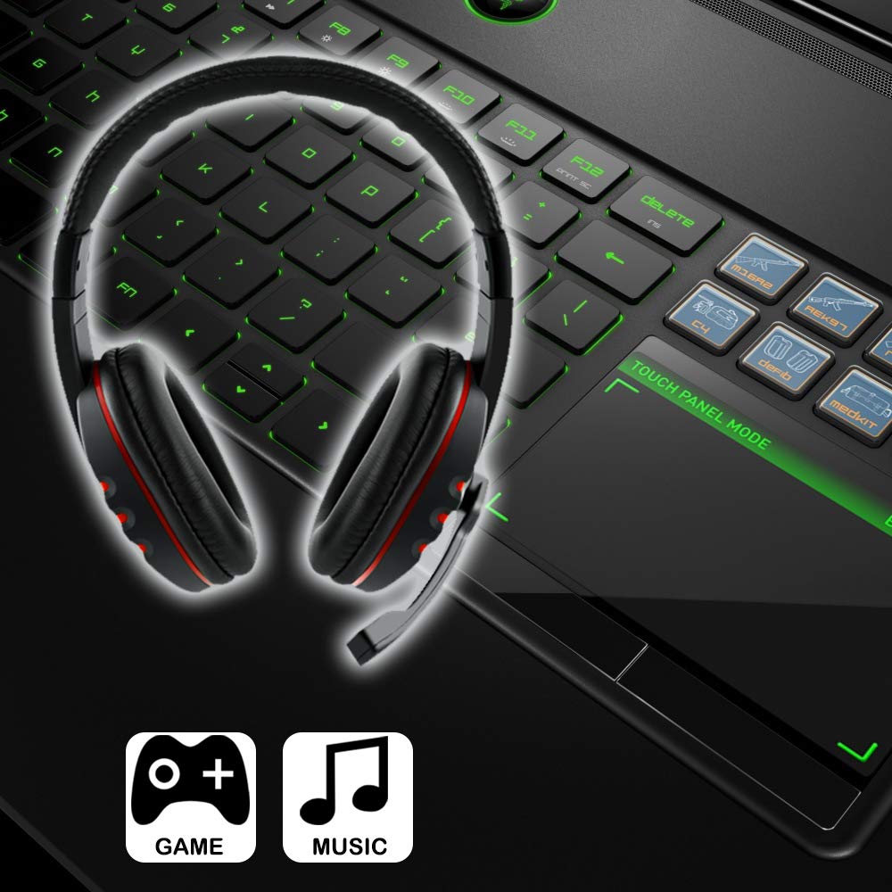 SourceTon 3.5mm Noise Isolating Over Ear Headphone with Mic and Volume Control Compatible with Laptop, PC, Xbox One Controller, Bonus with Extra 3.5mm Adapter