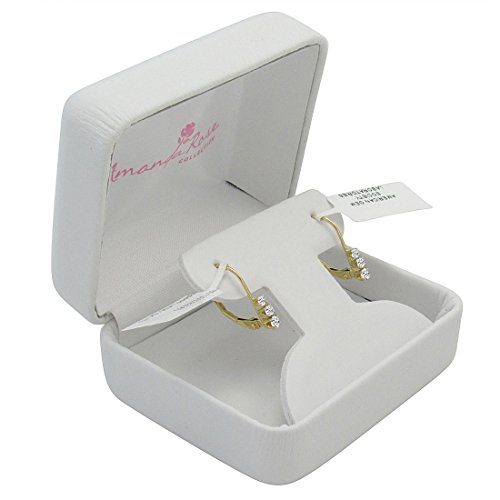 Certified 10K Yellow Gold Three-Stone Diamond Leverback Earrings 1/4cttw