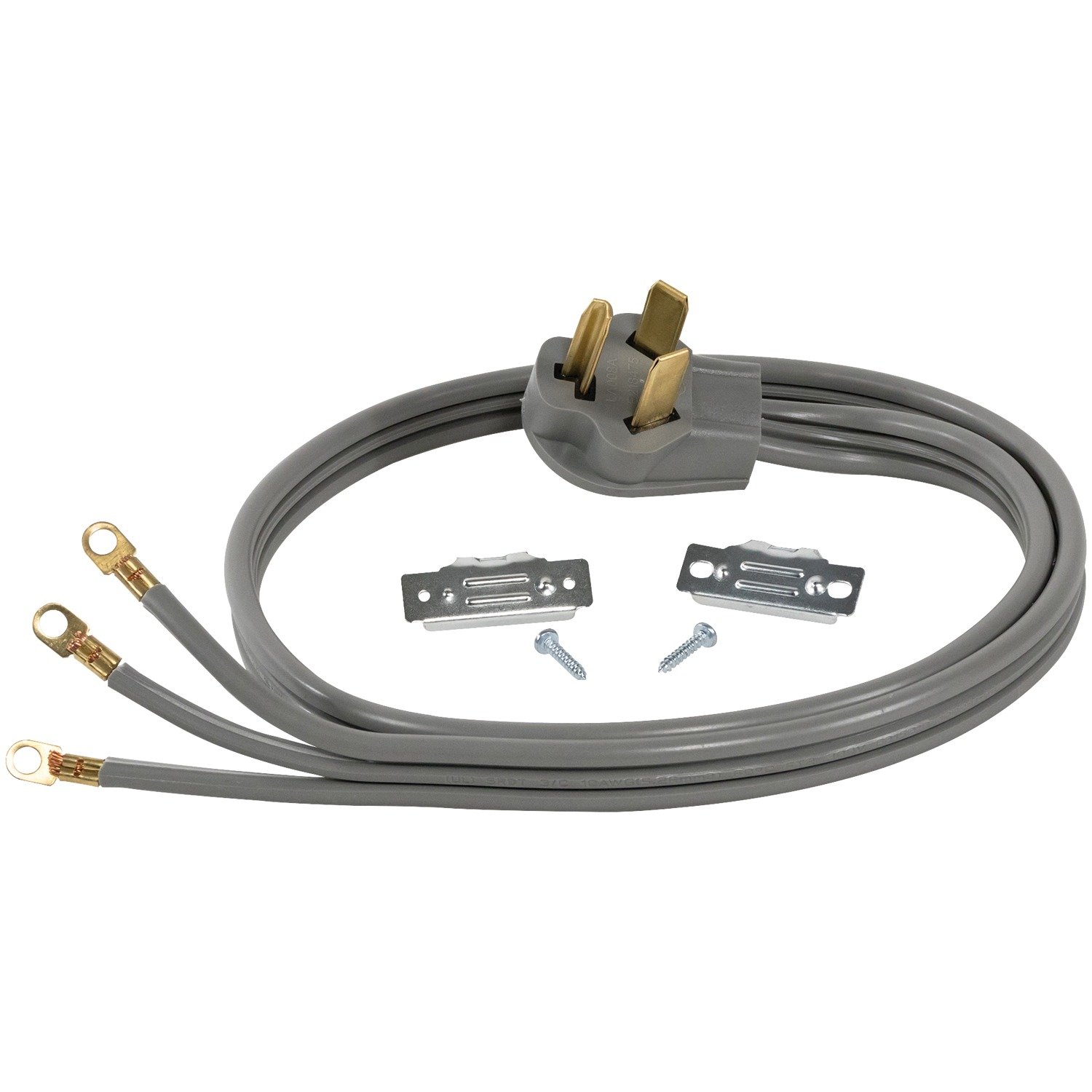 Certified Appliance Accessories 30-Amp Appliance Power Cord, 3 Prong Dryer Cord, 3 Wires with Eyelet Connectors, 5 Feet, Copper Wire