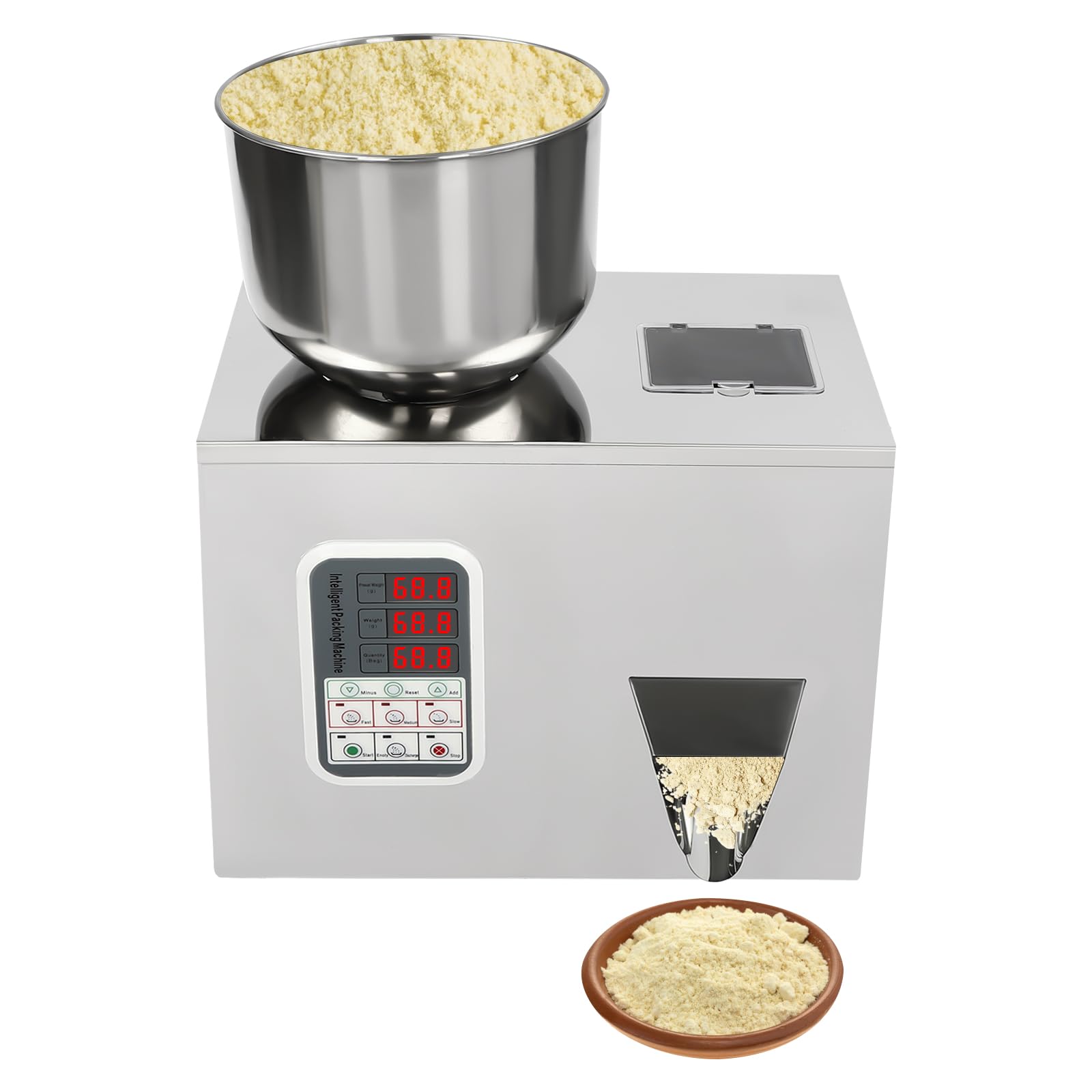 Glitter Filling Machine Particle Weighing Automatic Filler 1-100g Bottle Bag Powder Filler Particle Dispenser for Tea Seeds Grains Powder Flour Beans Glitter